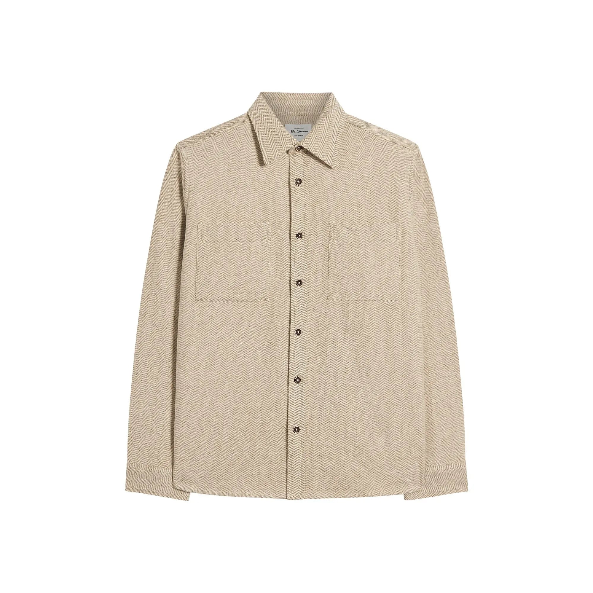 Ben Sherman Brushed Herringbone Overshirt - Bronze | Woven Durham ...